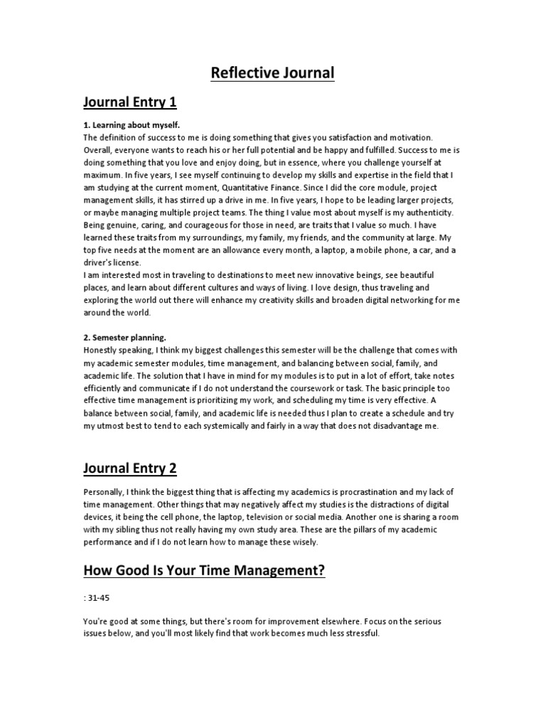 Reflective Journal | PDF