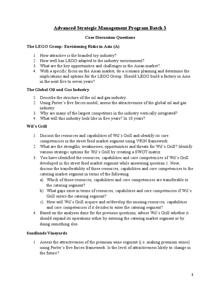 Case Discussion Questions ASMP B3 | PDF