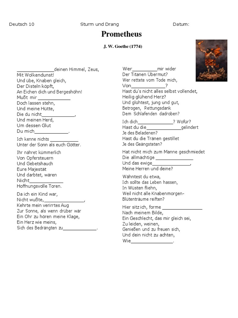 3 1 Prometheus Lückentext | PDF