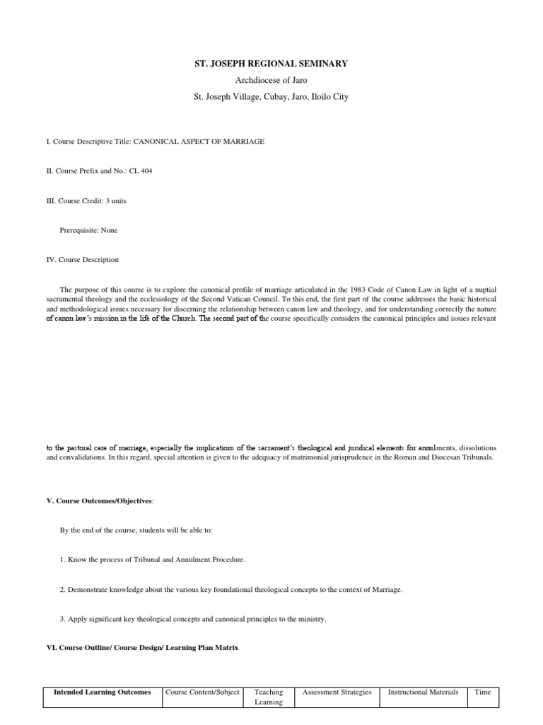 canonical aspects of marriage | PDF | Canon Law | Tribunal