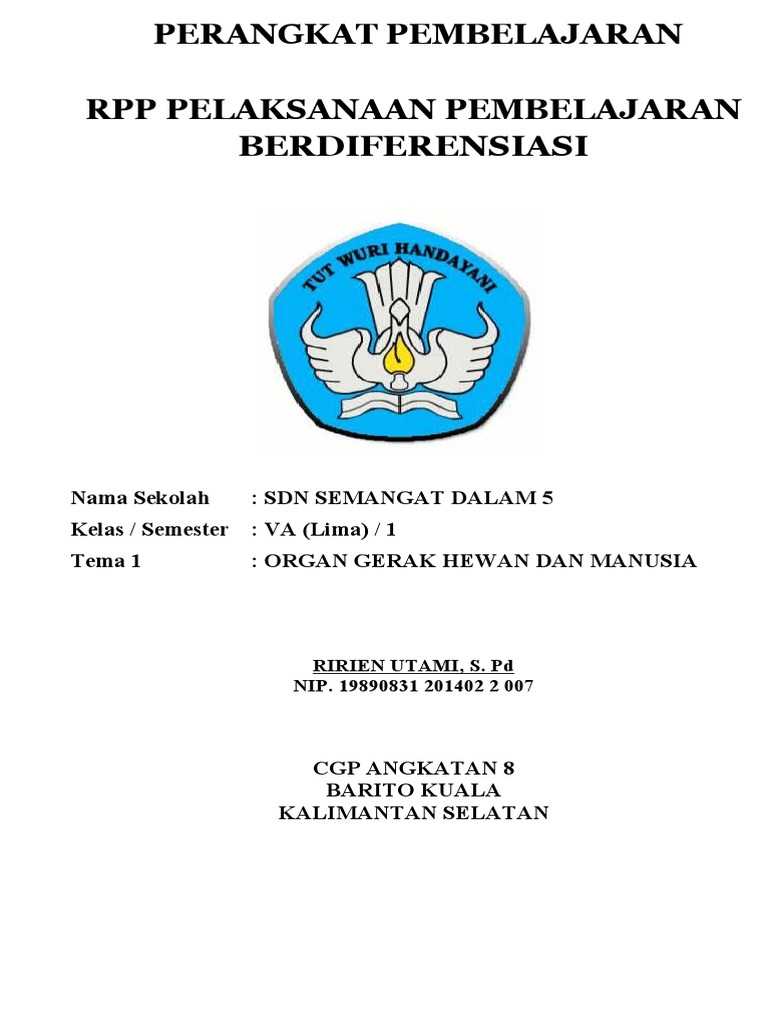 RPP Berdeferensiasi Ririen | PDF | Karier & Perkembangan | Seni & Disiplin Bahasa