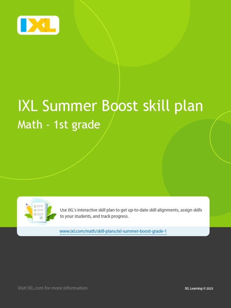 5.ixl Summer Boost Grade 1 | PDF