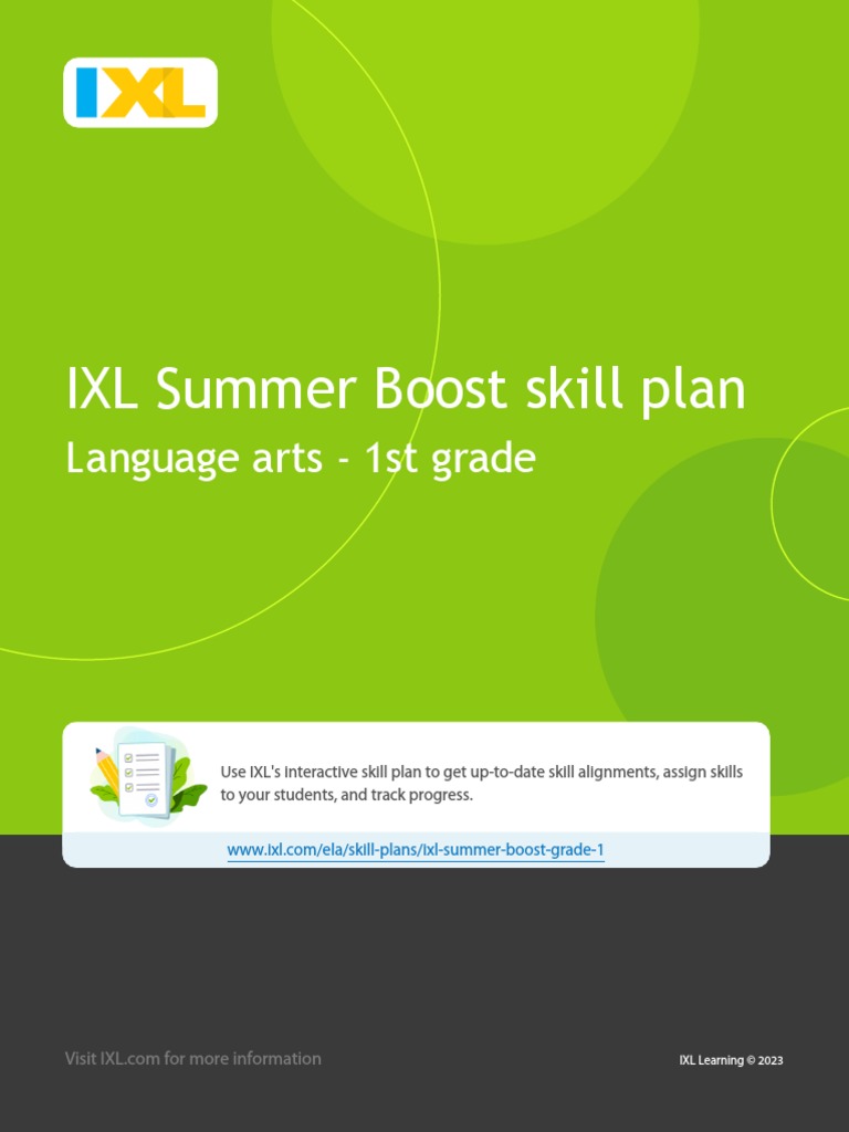 3.ixl Summer Boost Grade 1 | PDF