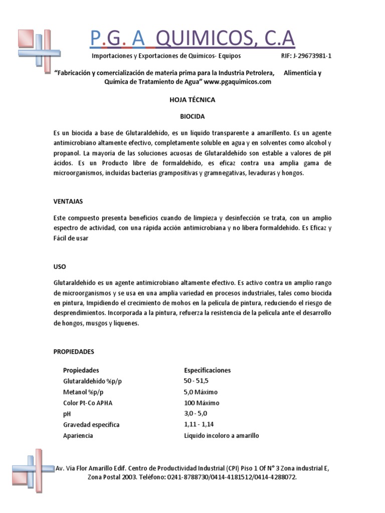 Ficha Tecnica Del BIOCIDA | PDF