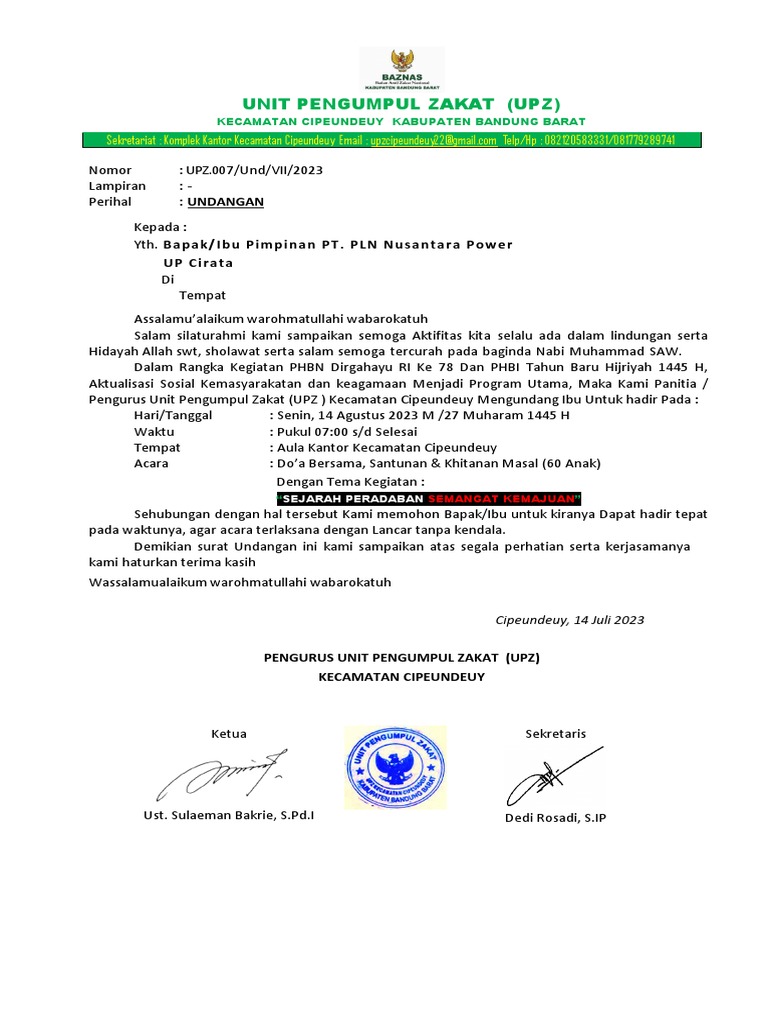 UNDANGAN PT. PLN Nusantara Power | PDF