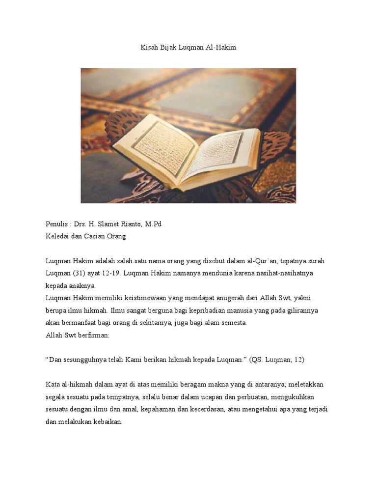 Kisah Bijak Luqman Al | PDF