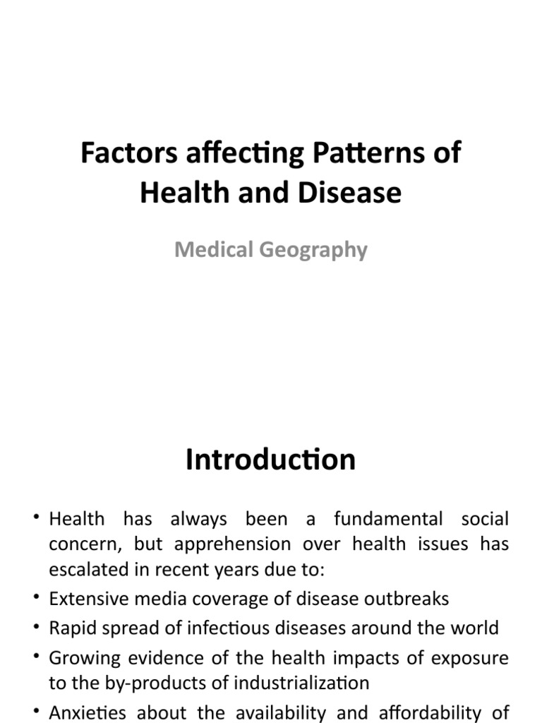 Factors Affecting Patterns of Health and Disease | PDF