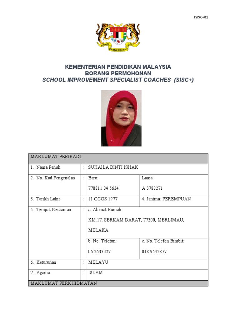 Borang Permohonan Sisc 2023iklan Sip Dan Sisc | PDF