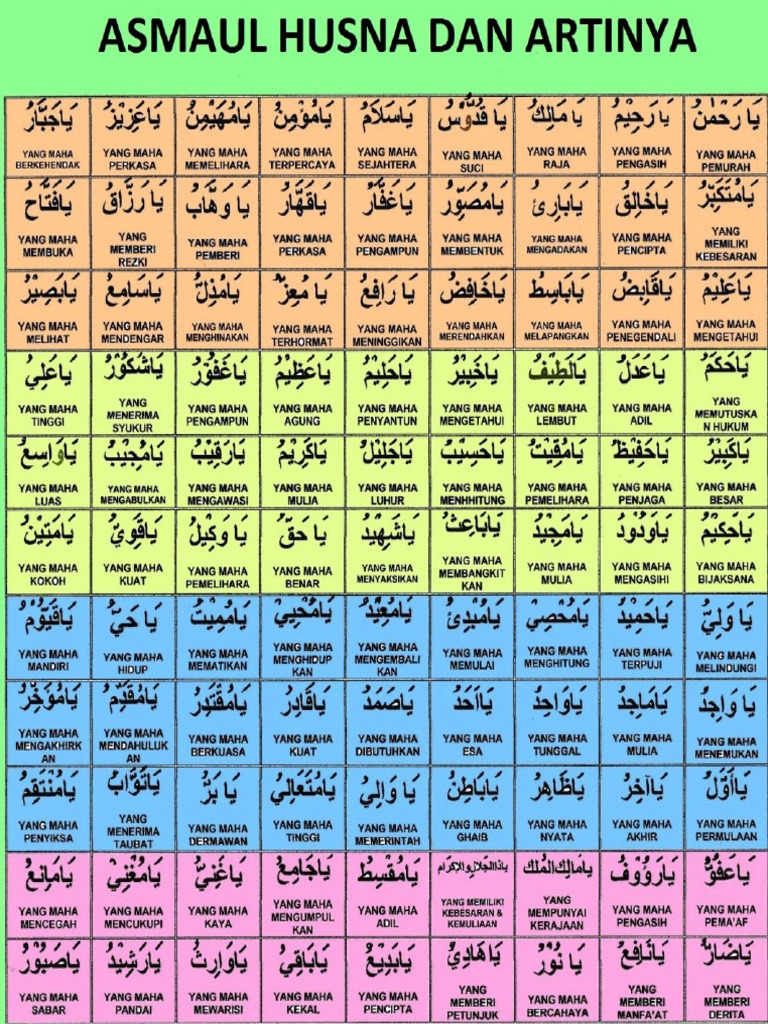 Asmaul Husna A4 | PDF