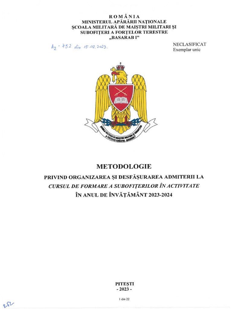 Metodologie CFSA 2023-2024 | PDF