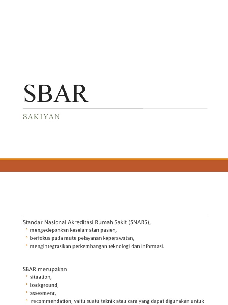 Komunikasi SBAR | PDF