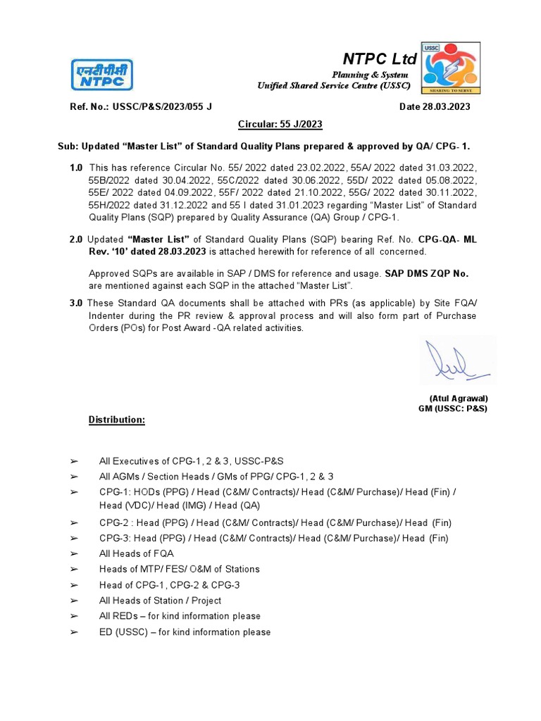 Updated Standard Quality Plans List | PDF | Pump | Pipe (Fluid Conveyance)