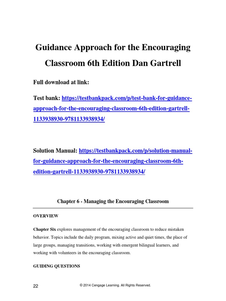 Guidance Approach For The Encouraging Classroom 6th Edition Dan ...