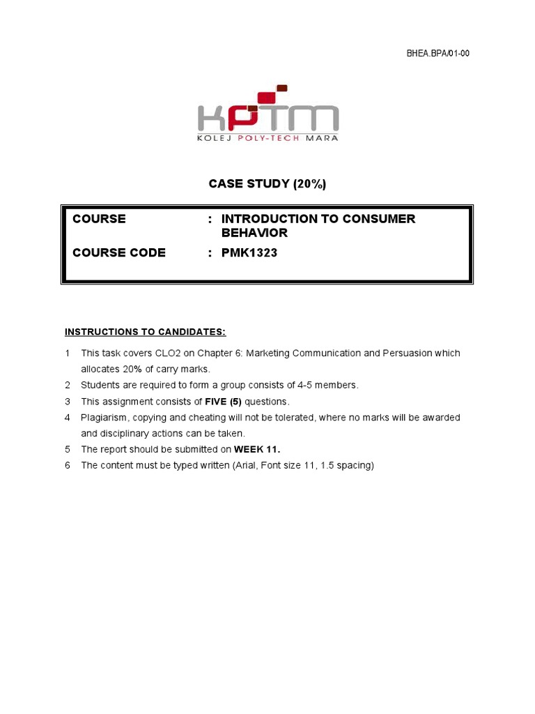 Assignment Group Case Study Pmk1323 | PDF | Brand | Marketing