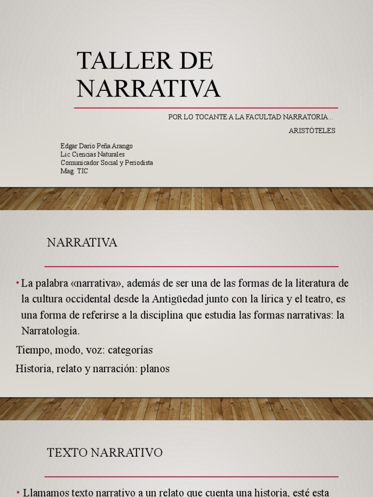 Taller Narrativa | PDF | Narración