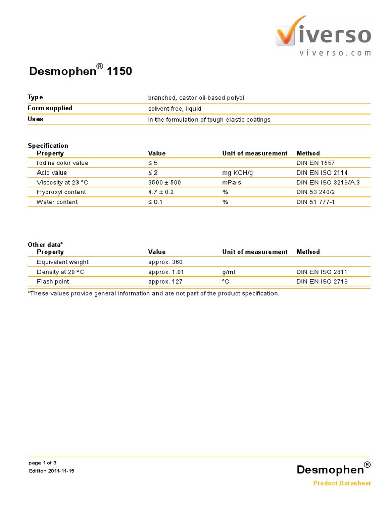 Desmophen 1150 | PDF