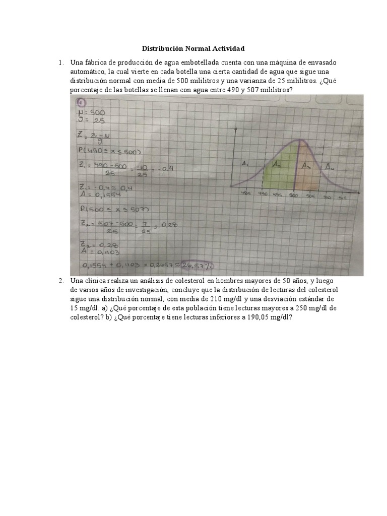 Distribución Normal Ejercicios | PDF