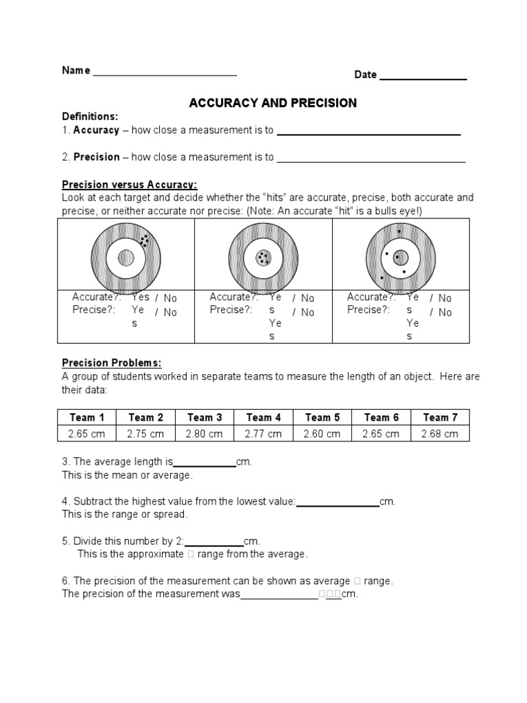 Accuracy and Precision | PDF