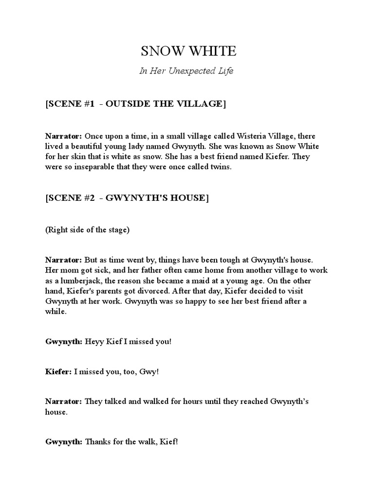 Snow White Script | PDF