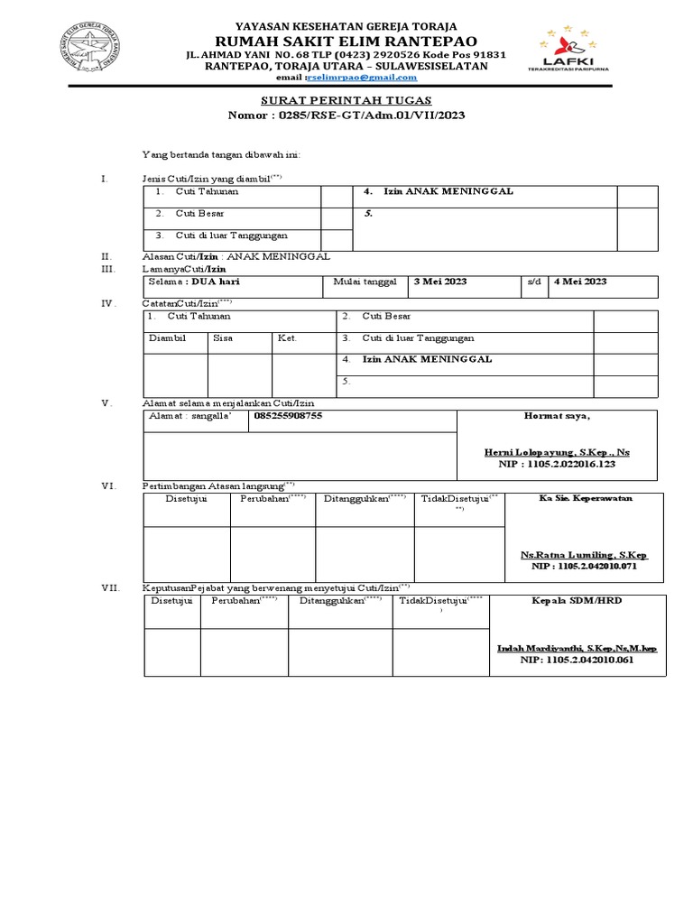 SURAT PERINTAH TUGAS Narsum | PDF