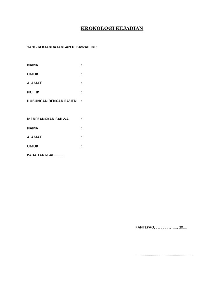 KRONOLOGI KEJADIAN | PDF