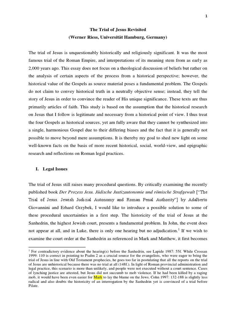 The Trial of Jesus Revisited | PDF