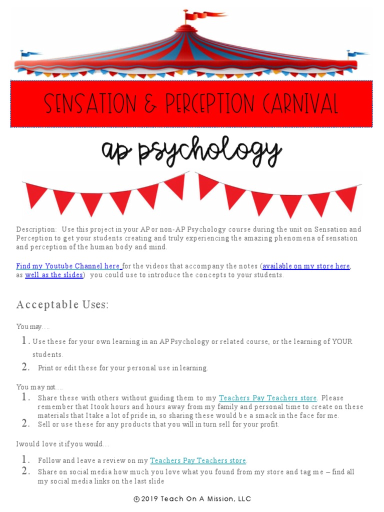 Sensation & Perception Carnival Sensation & Perception Carnival | PDF