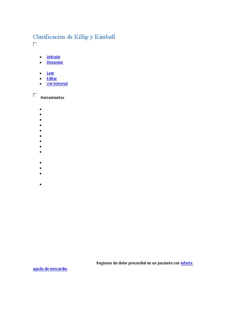 Clasificación de Killip y Kimball | PDF