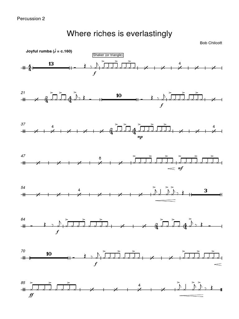 Where Riches Is Everlastngly Percussion 2 | PDF