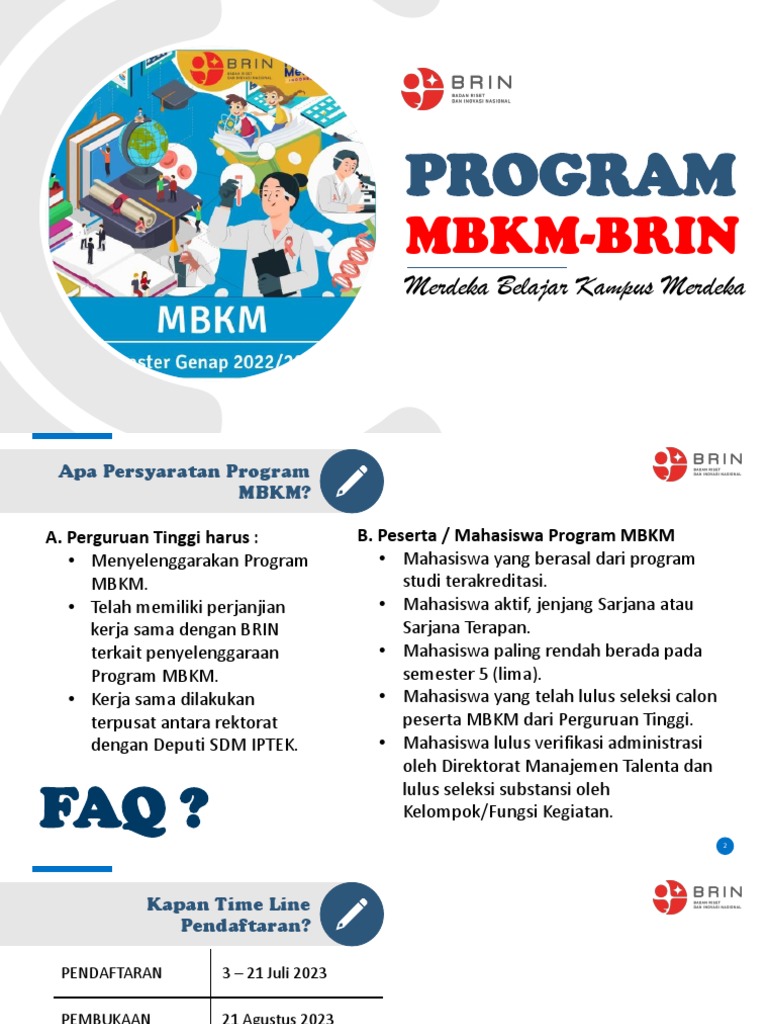Syarat dan Prosedur Program MBKM BRIN | PDF