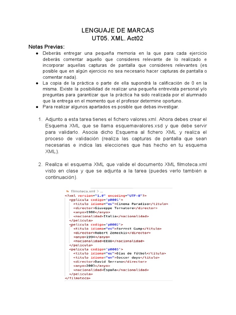 Act UT05 02 | PDF | Xml | Cadena (informática)