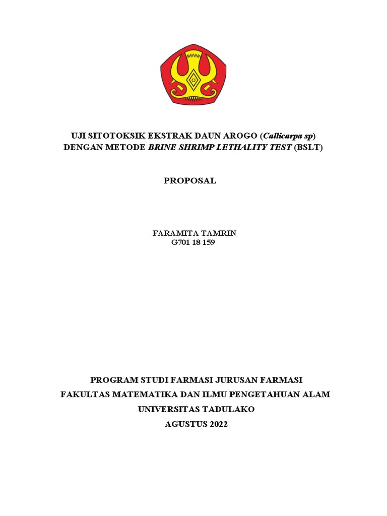 Proposal Faramita Tamrin | PDF