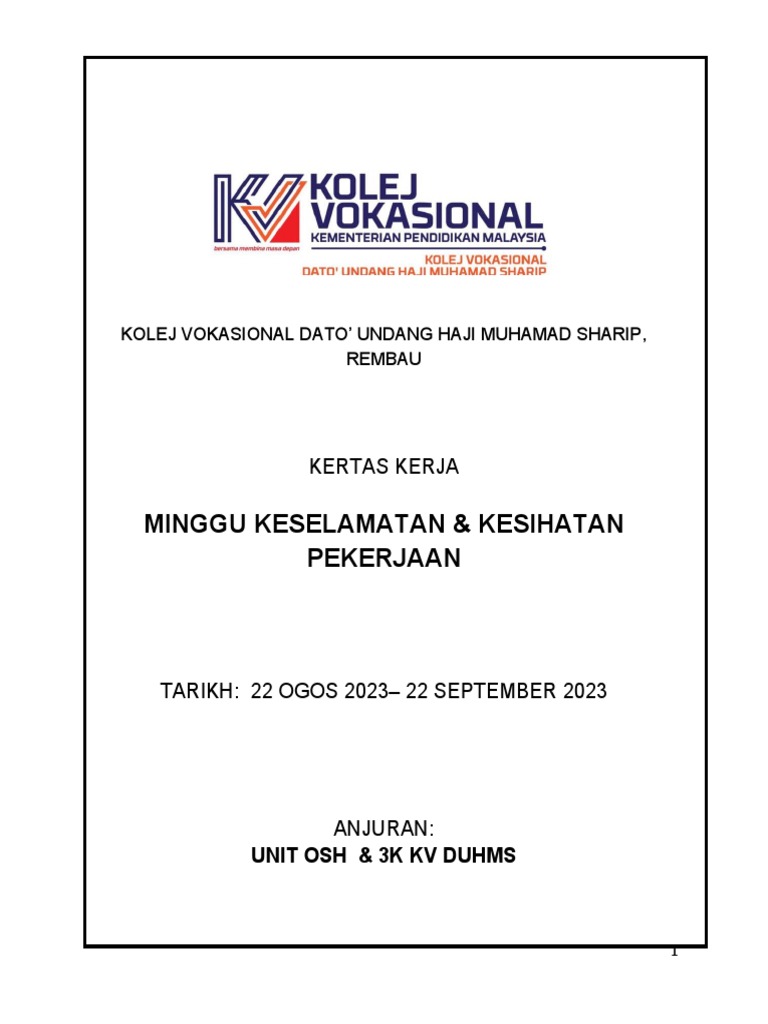 Kertas Kerja OSH | PDF