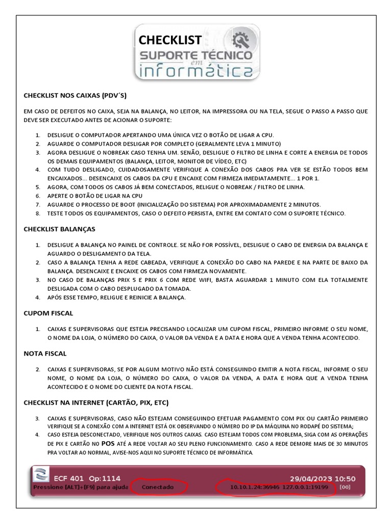 Checklist Equipamentos de Informática | PDF