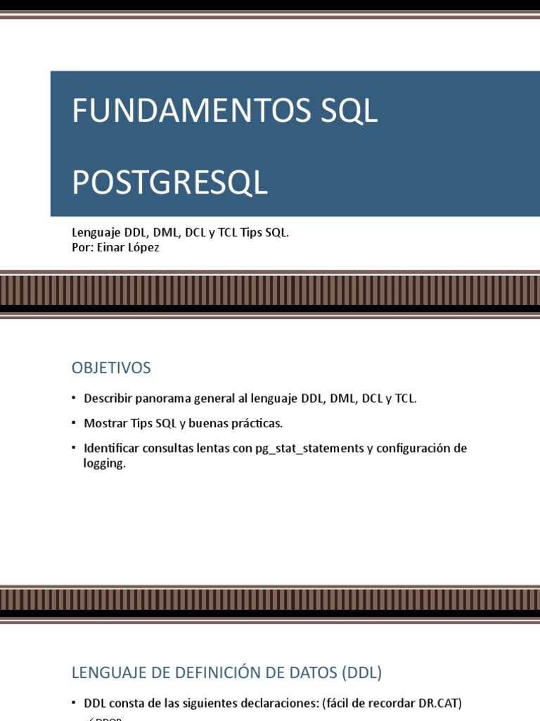 Fundamentos Y Tips Sql Postgres Pdf 6064