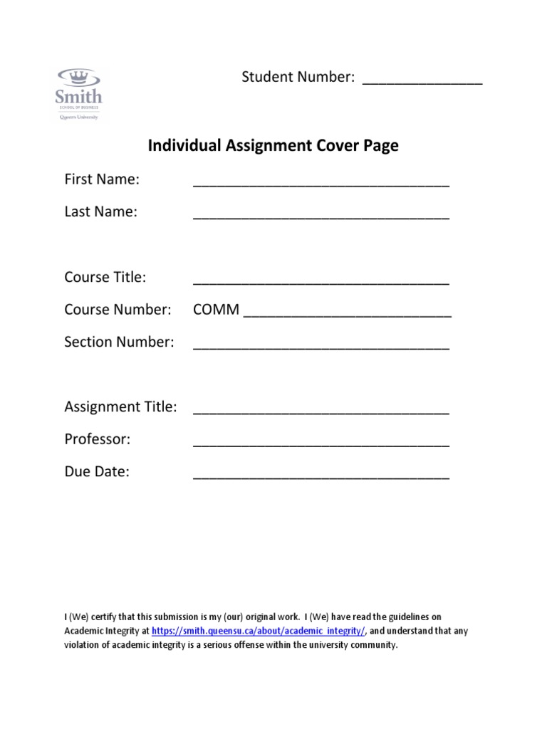 Individual Assignment Cover Page | PDF