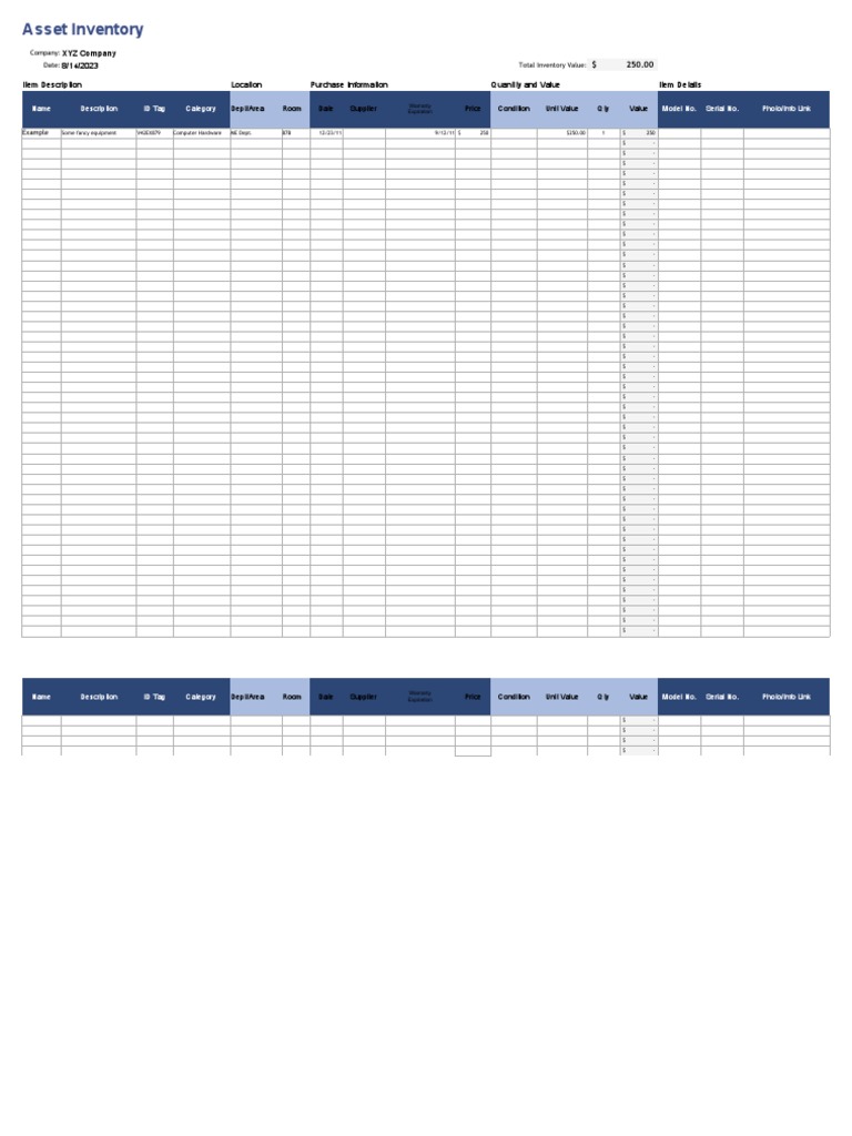 Asset Tracking Template | PDF
