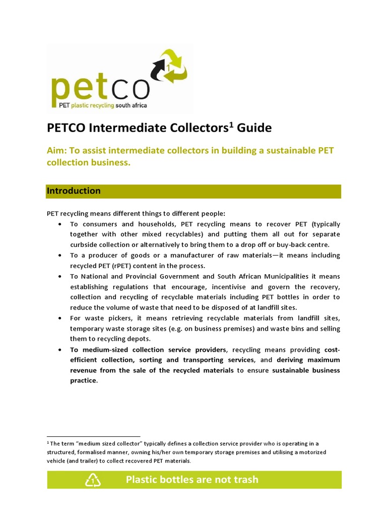 PETCO - Fact Sheet - Intermediate Collectors Guide 1 | PDF