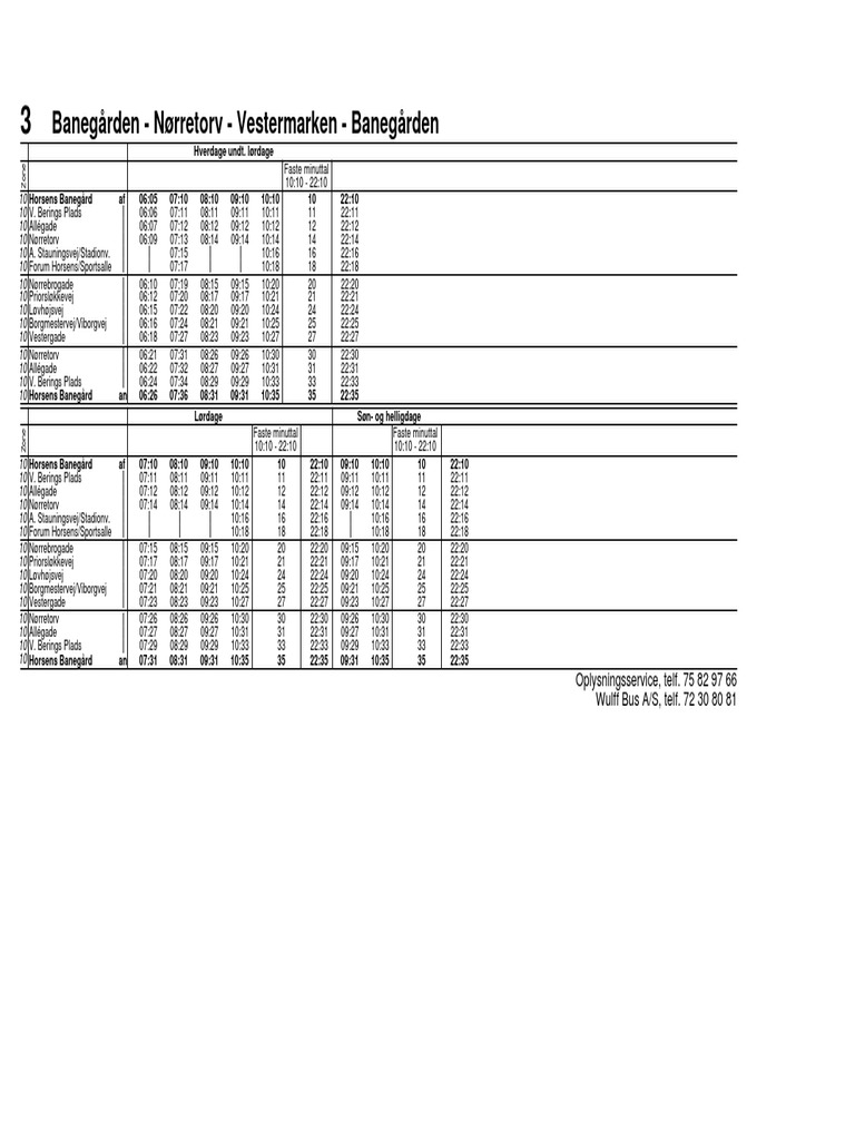 3 - Vedbæks Alle - Banegården - Nørretorv - Vestermarken - K06 - Vejle Amts Trafikselskab | PDF
