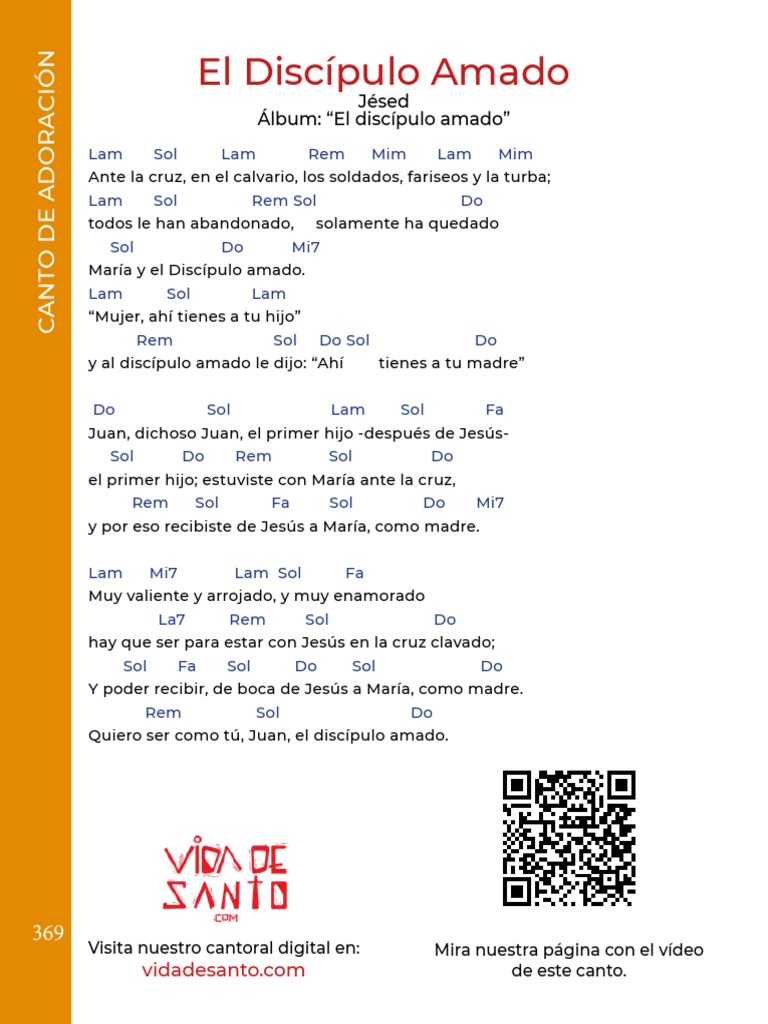 El Discipulo Amado Acordes y Letra | PDF