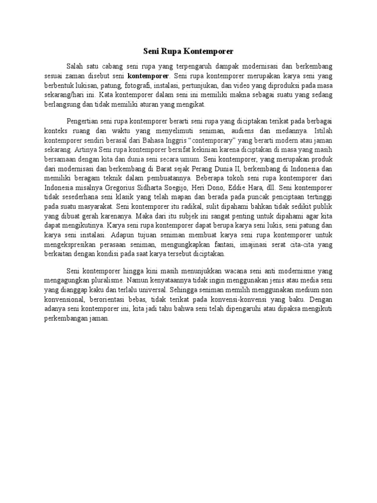 Seni Rupa Kontemporer | PDF