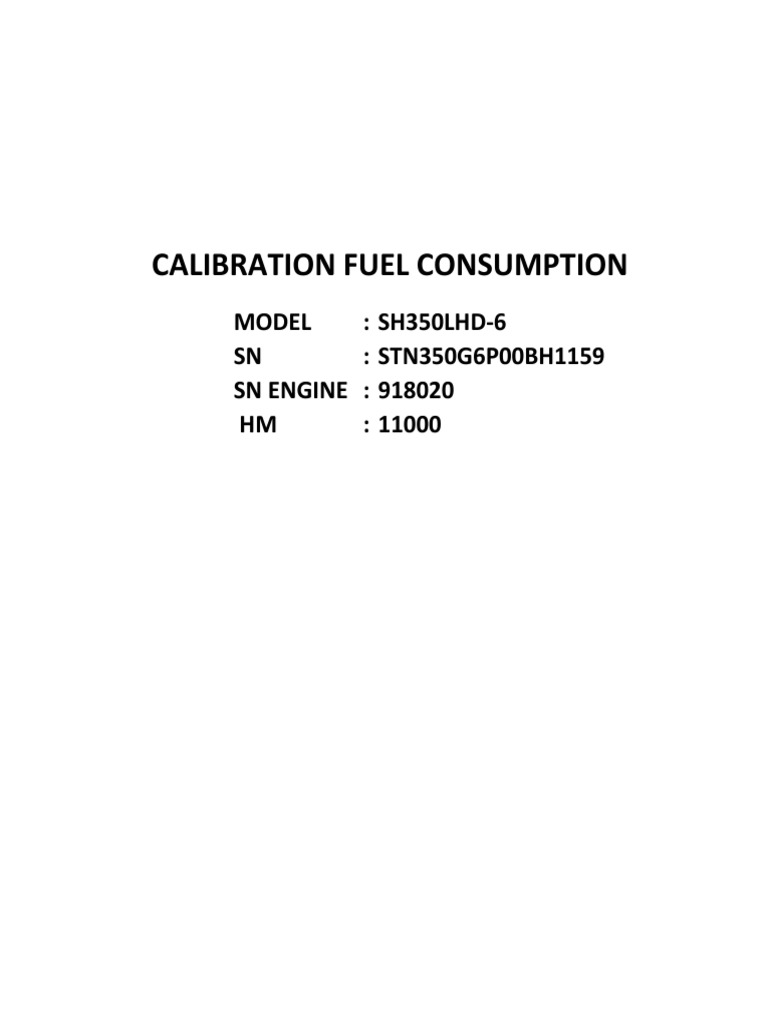 Calibration Fuel Consumption 1 | PDF