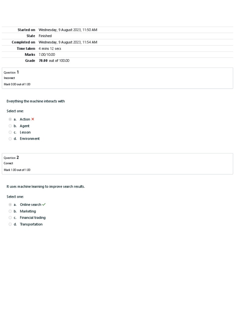 Final Lab Quiz 2 - Attempt Reviewlogic | PDF