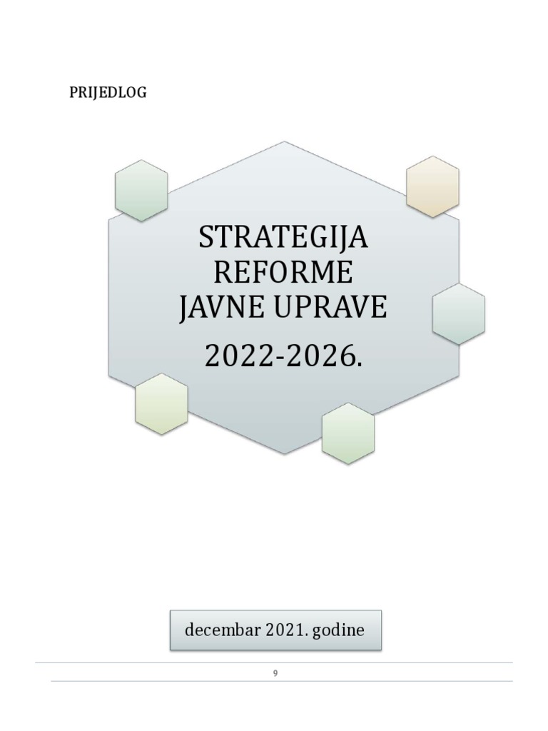 Predlog Strategije Reforme Javne Uprave Za Period 2022 2026 S Predlogom Akcionog Plana Za Period ...