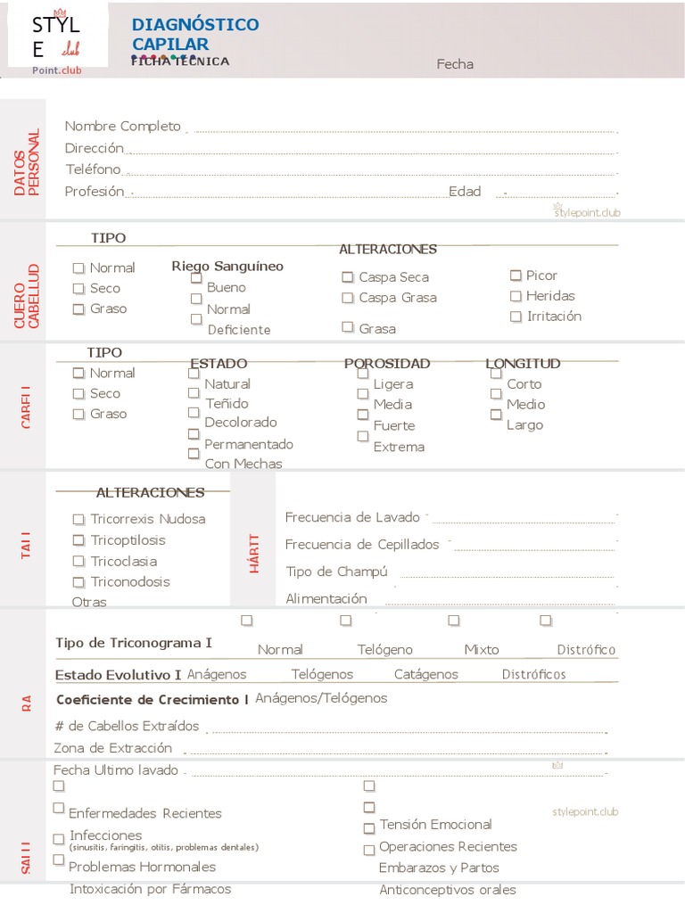 2 Ficha Diagnostico Capilar | PDF