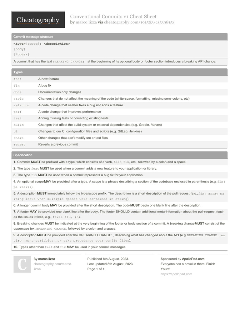 Conventional Commits | PDF | Scope (Computer Science) | Computer Science