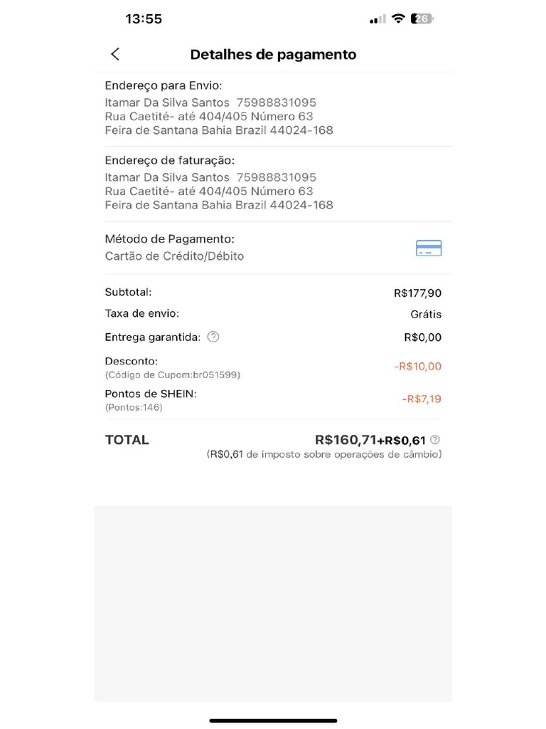 Comprovante Shein | PDF