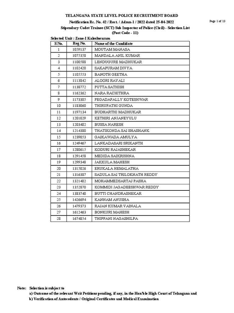 11 Civil Selection List | PDF | Law Enforcement | Crime & Violence