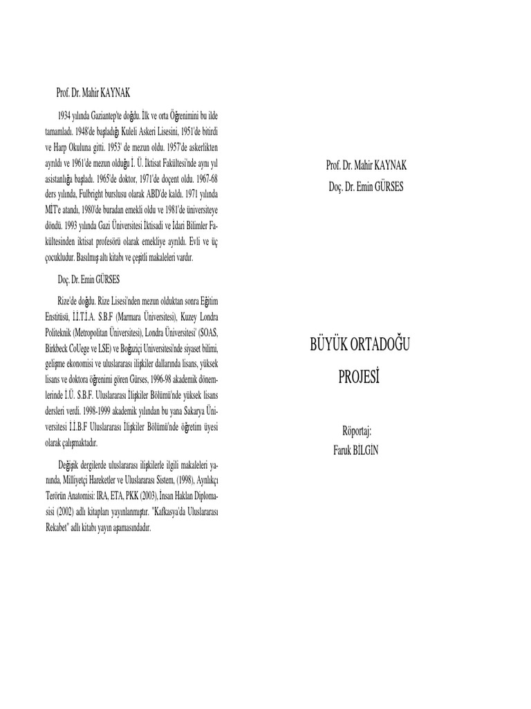 Mahir Kaynak - Buyuk Ortadogu Projesi | PDF Mahir Kaynak - Buyuk Ortadogu Projesi | PDF