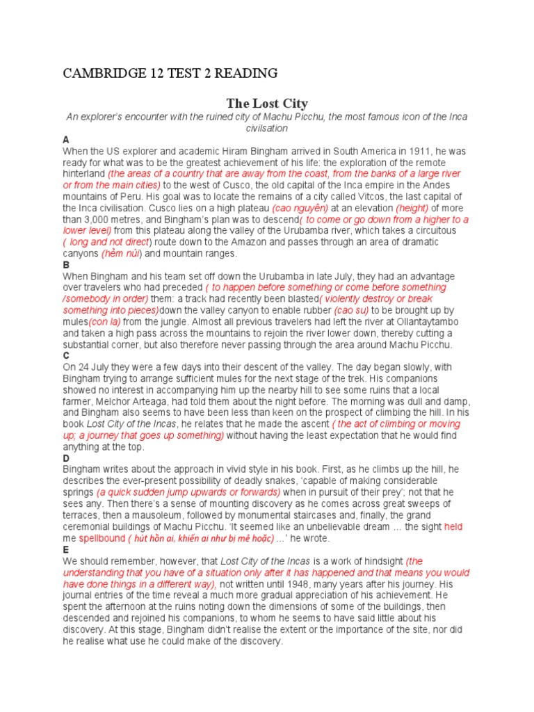 CAMBRIDGE 12 TEST 2 READING | PDF